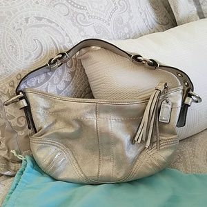Coach | Bags | Coach Silver Metallic Bag | Poshmark